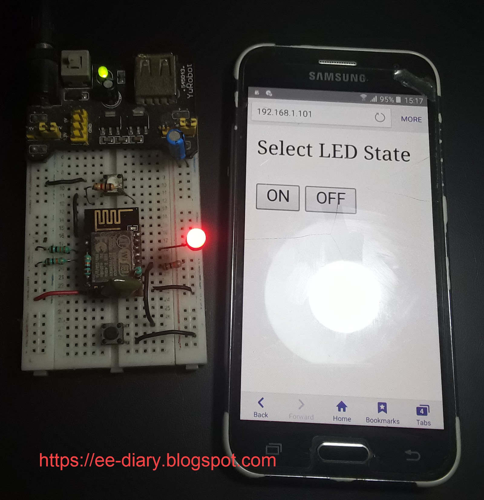 WiFi controlled LED using ESP8266 | ee-diary