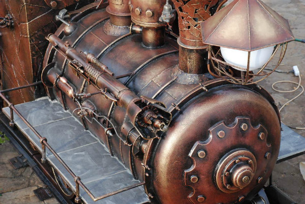 Steampunk Train Barbecue Grill | Spicytec