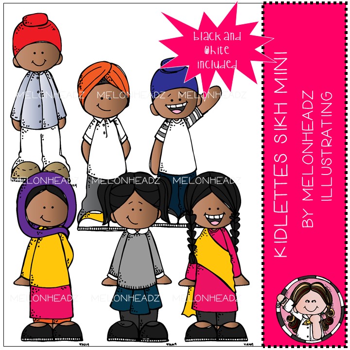 Kidlettes clip art - Sikh - Mini