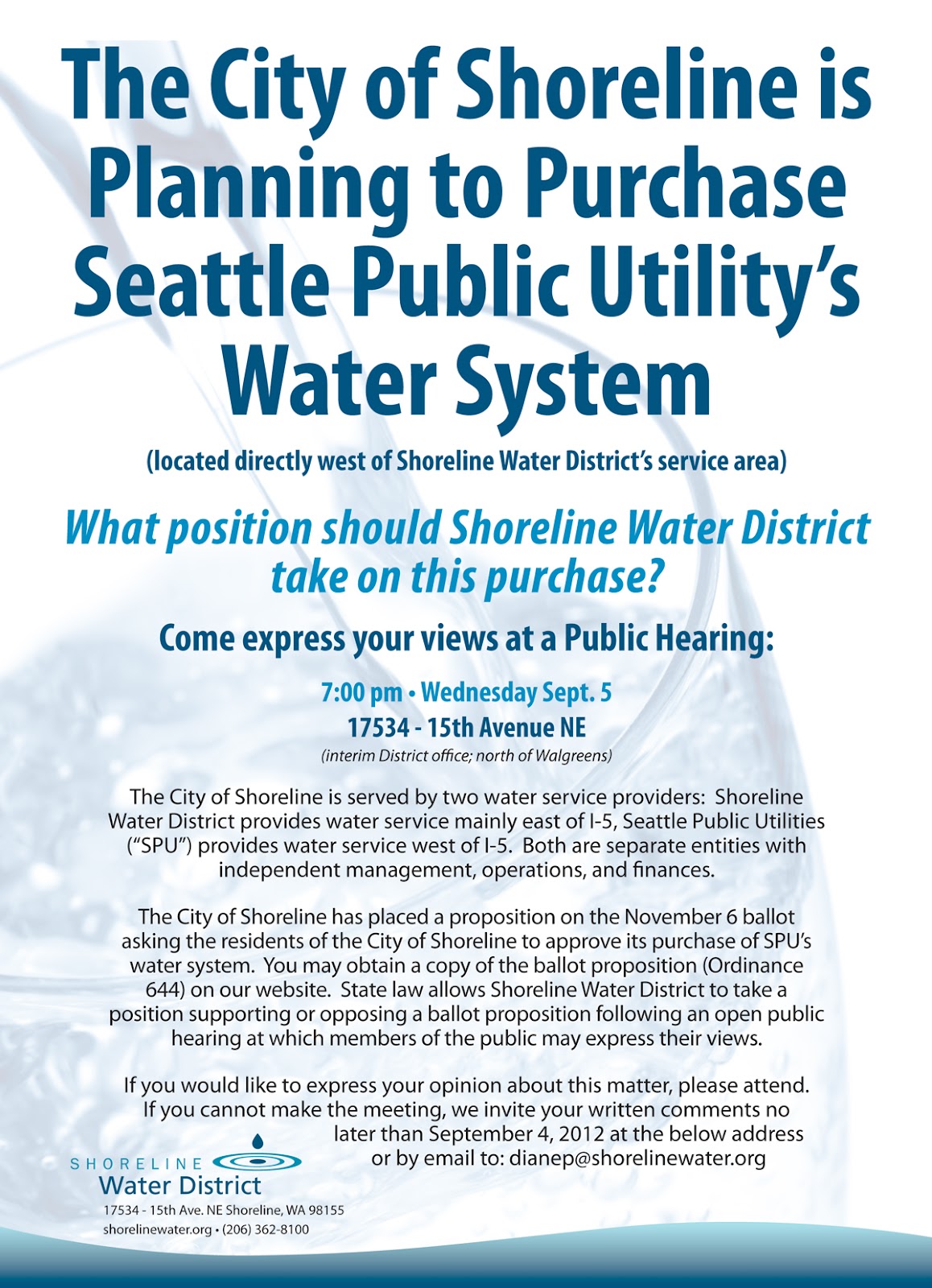 Shoreline Area News: What position should Shoreline Water take on ...