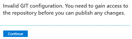Invalid GIT configuration. You need to gain access to the repository before you can publish any ...