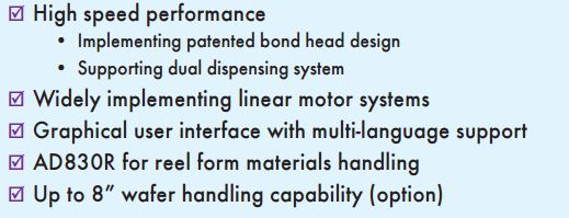 Used Die bonder ASM AD830 & Wire bonder ASM iHawk Xtreme for sale