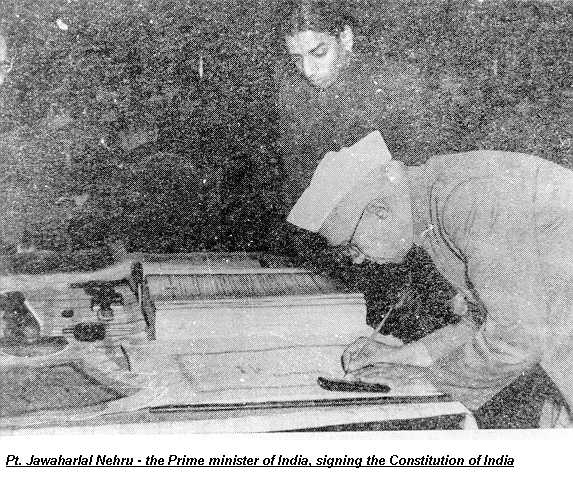 Dr. Babasaheb Ambedkar: Prime Minister of India Jawharlal Nehru Signing ...