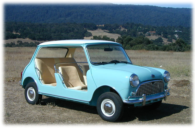 Just A Car Guy: Austin Mini beach car restored by Frank Zucchi