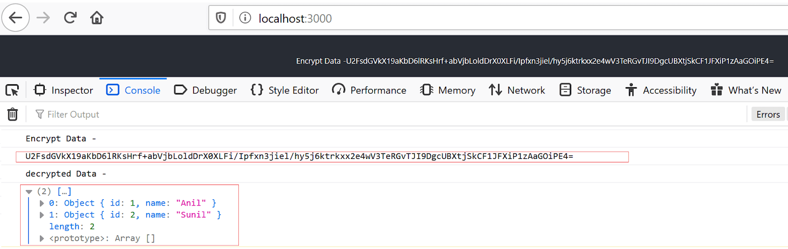 React Encryption And Decryption Datatext Using Cryptojs