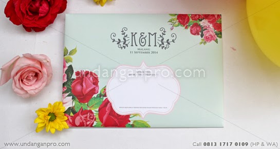 BNG008 - Undangan Softcover Floral Bunga-bunga Merah Rose Elegan 8 ...