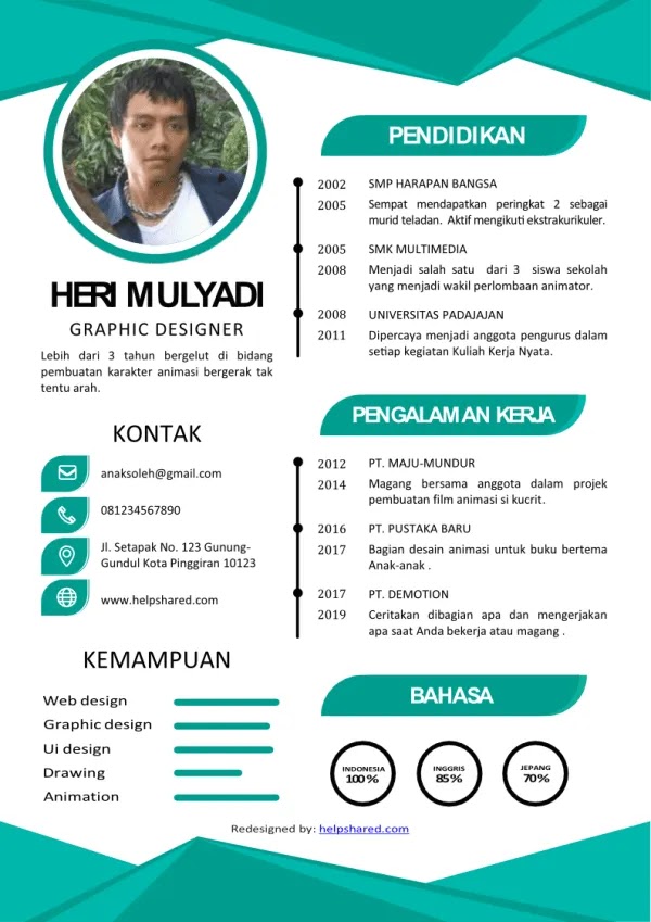 Contoh Cv Simple Dan Menarik : Download Contoh Cv Menarik Dan Simple ...