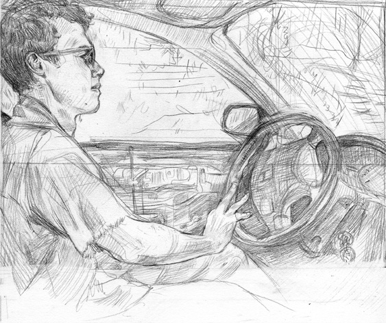 New Drawings by Jess Ruliffson: Driving Page One