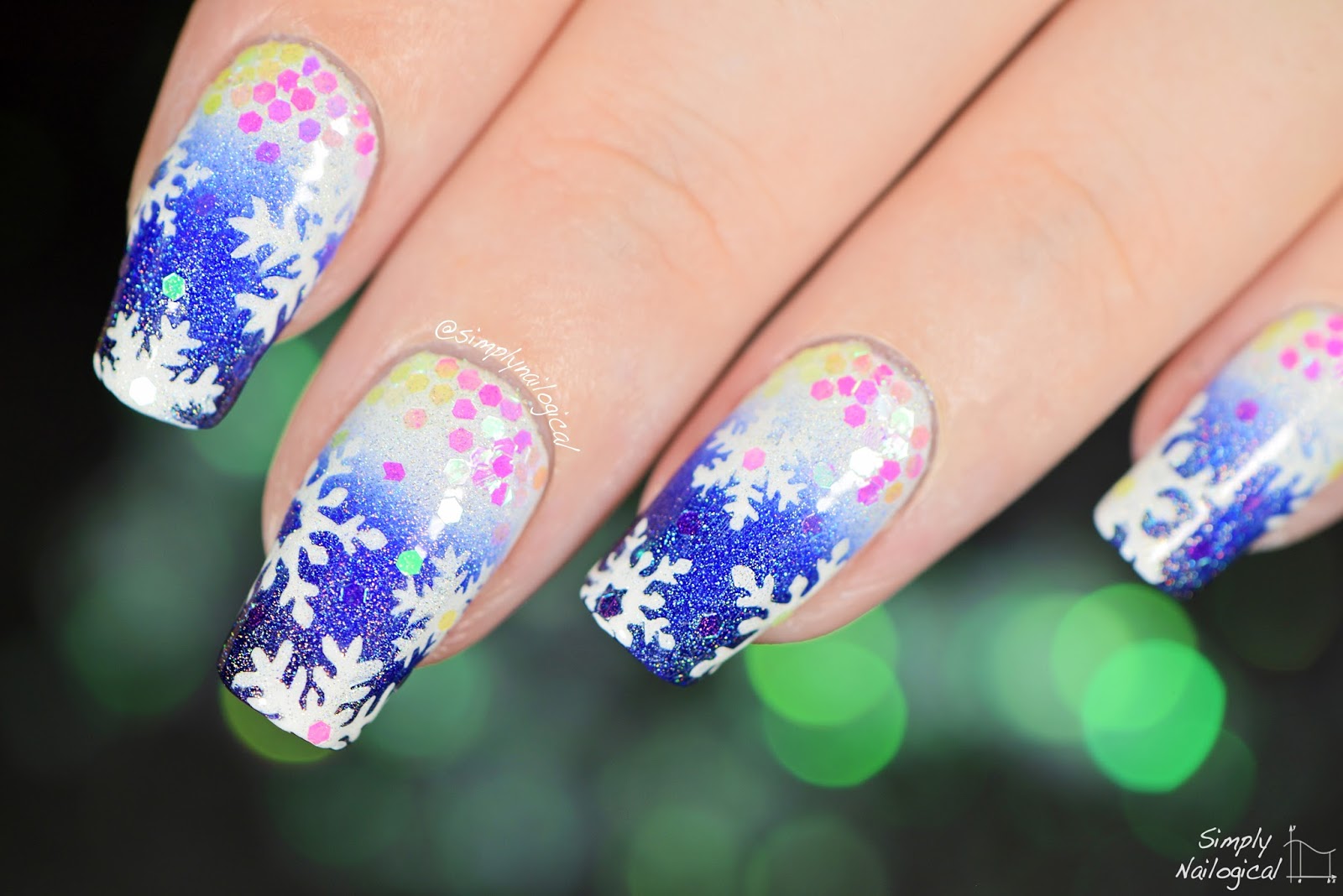 Simply Nailogical: Snowflake nail art then a dog peed on it