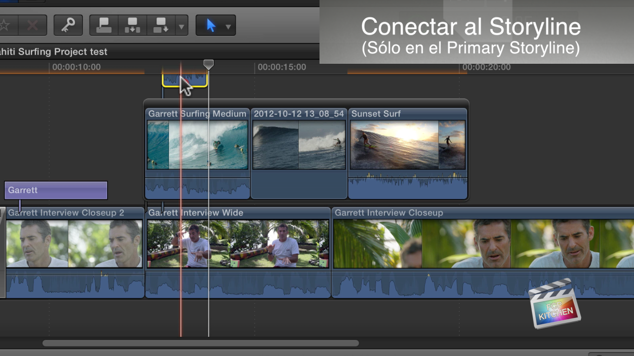 Final Cut Pro Kitchen: Crear y trabajar un Storyline en FCPX