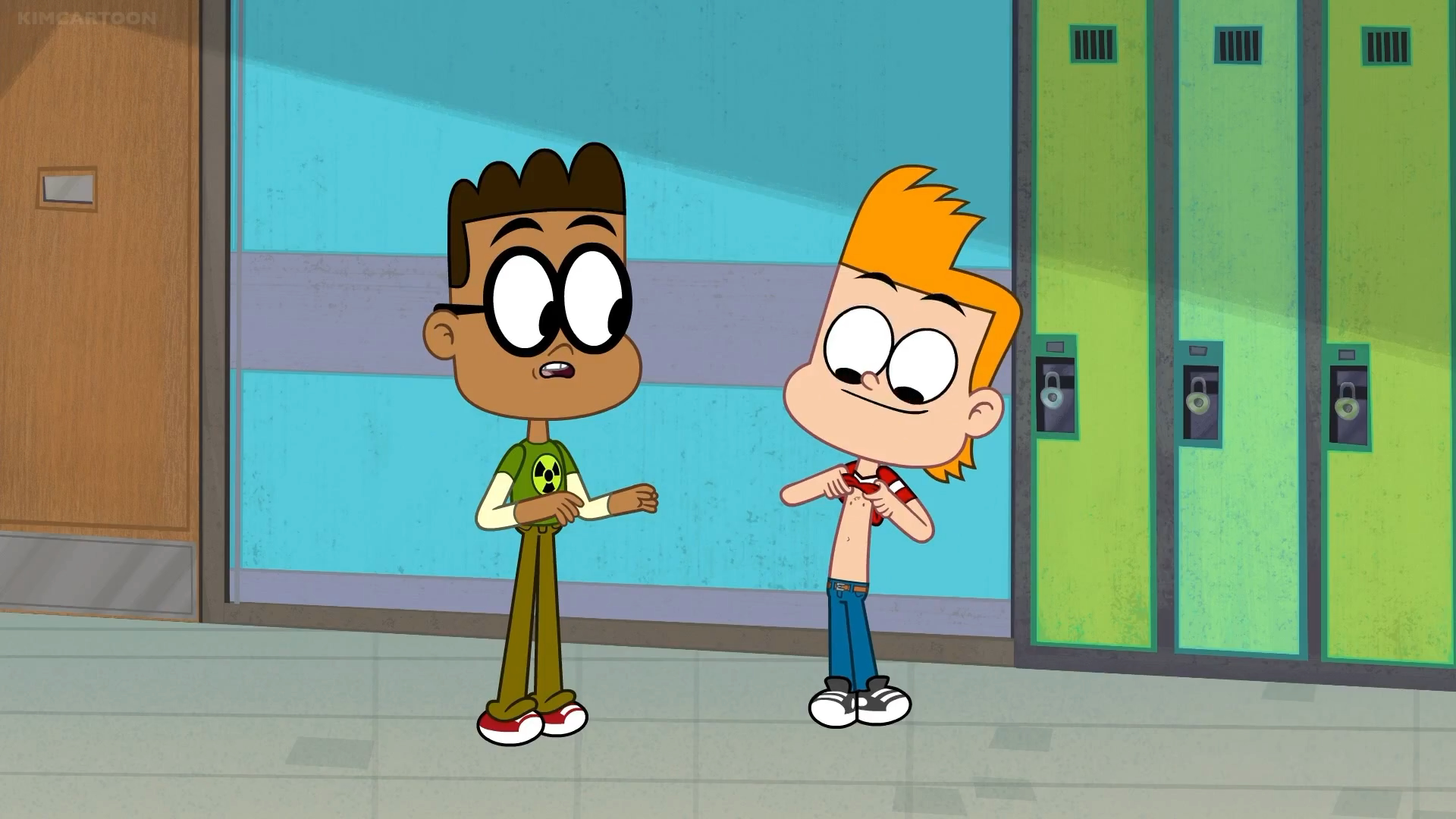 Shirtless Drawn Cartoon Boys: Luc Maxwell Open His Shirt