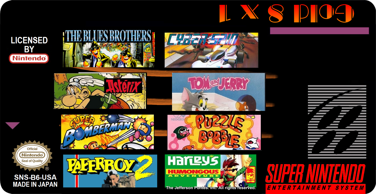 Super Nintendo Labels: Label 8 in 1 Versão 1