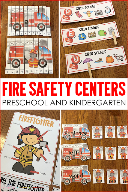 Fire Safety Centers for Preschool and Kindergarten | Lets Play.Learn.Grow
