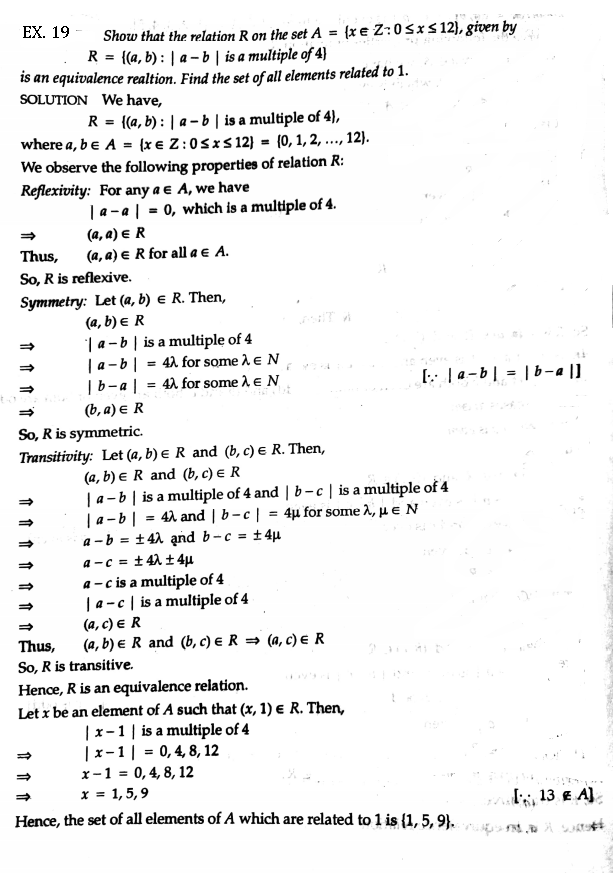 Relations - CBSE Important questions - Class 12 chapter 1