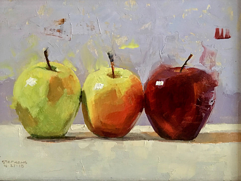 Daily Painting: Three Apples 9x12