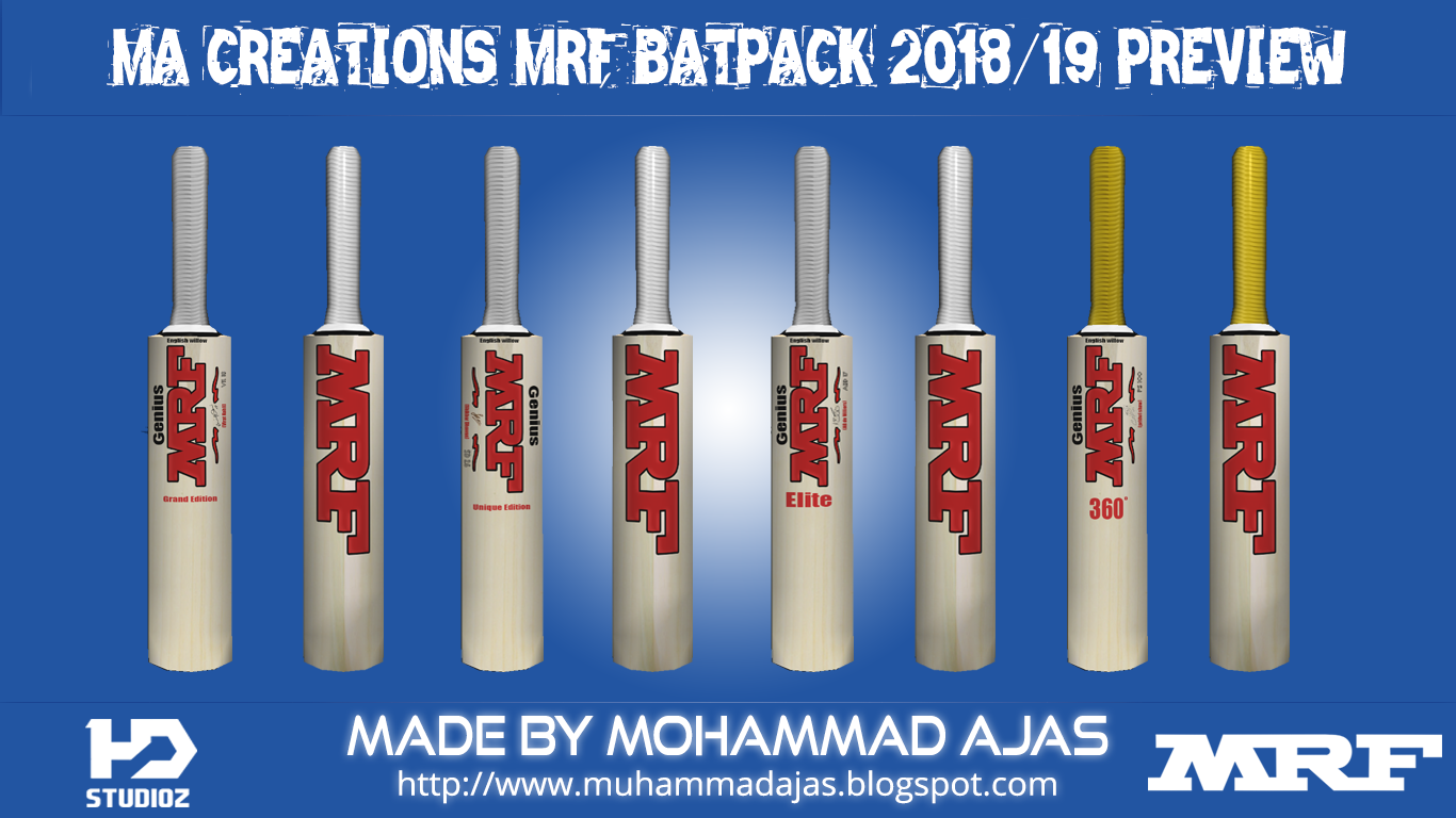 MA CREATIONS:NEW MRF BAT RANGE 2018-19 NOW RELEASED...