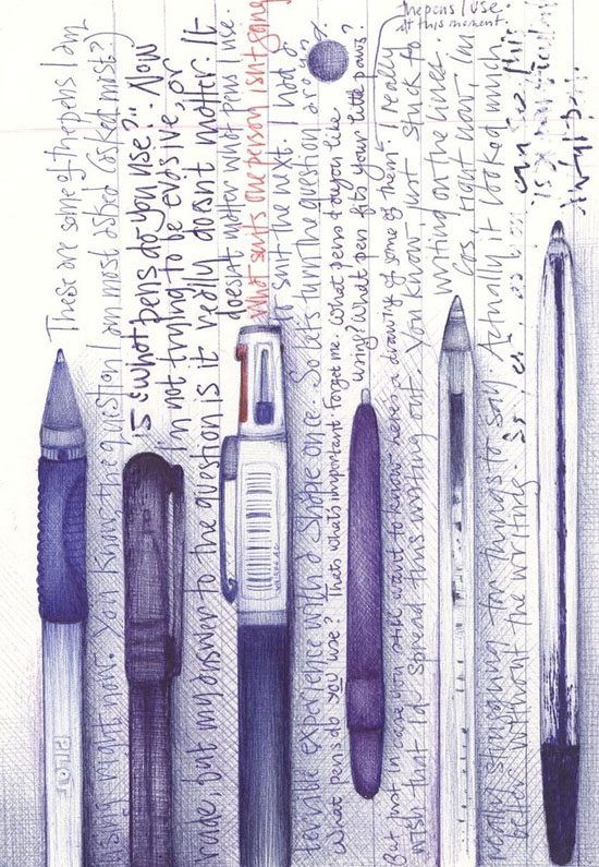 Bila gambar bersuara: Lukisan menggunakan media pen ballpoint.