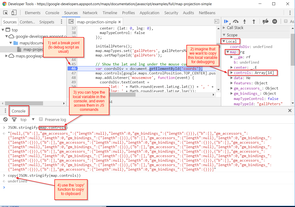 How-To:: Copy local scope variables in Chrome developer tools How-To:: Copy local scope variables in Chrome developer tools
