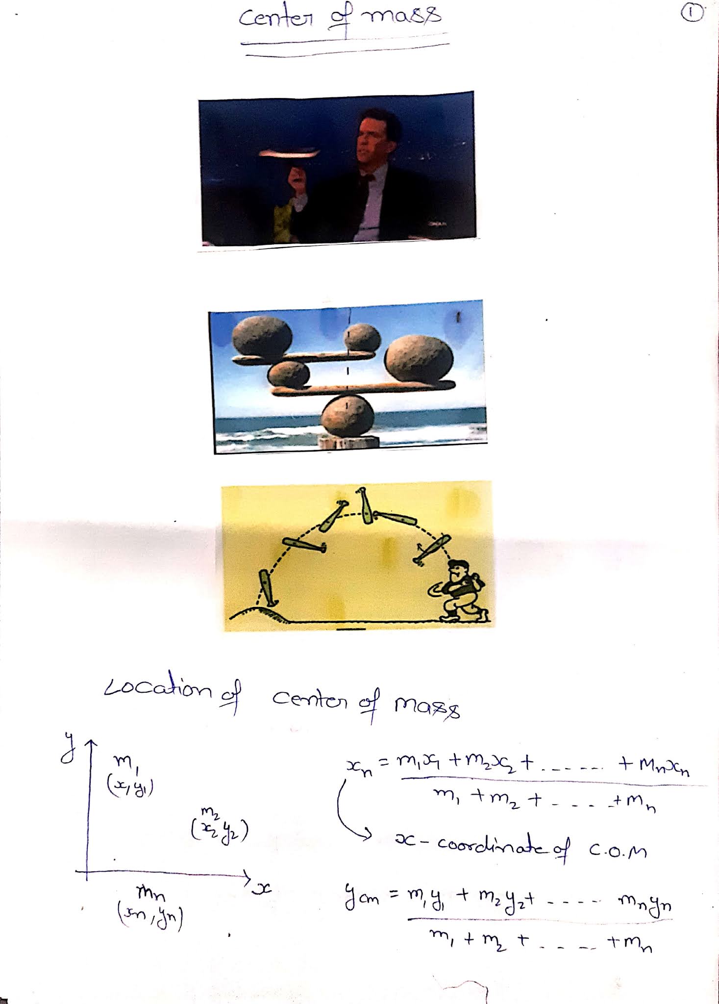 Center of mass notes - Studypur