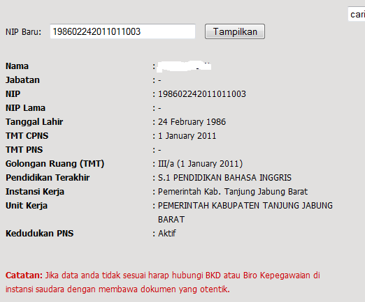Cek Profil PNS | Education Trends