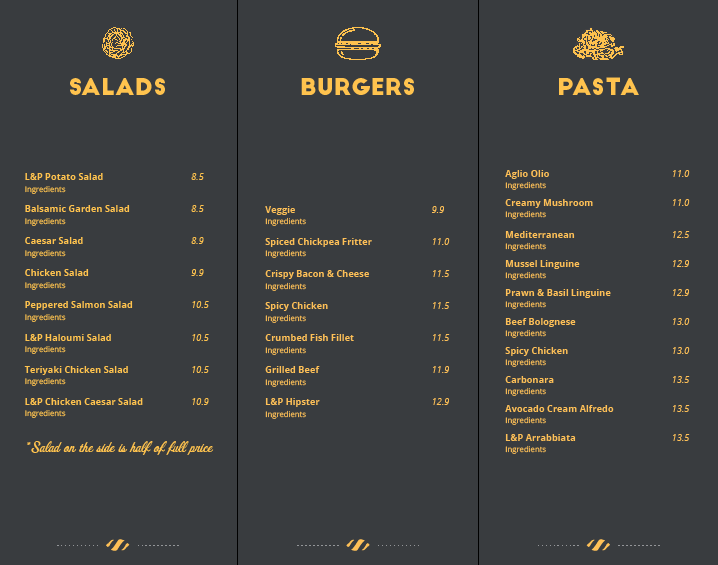 Lemon & Pepper: Menu update