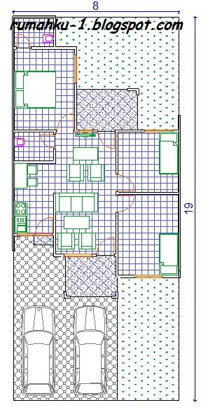 rumahku-1: denah tampak depan rumah minimalis rumah type 75/152