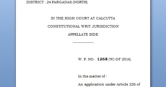 Writ Petition Format in Word Format