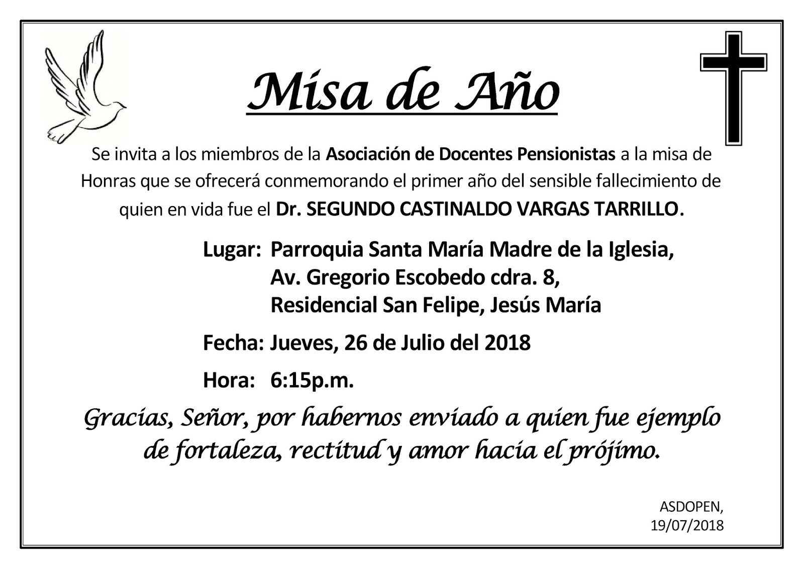 El Blog Oficial de ASDOPEN-UNMSM: Misa de Año: Dr. Segundo Castinaldo ...