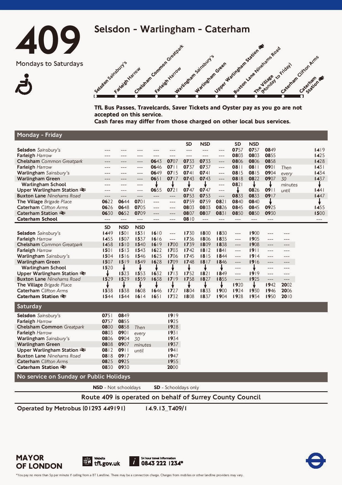 State Bus Routes,Fare ,Schedule information online: UK bus Selsdon ...