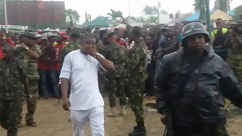 Pictures of Nigeri Delta militants in Rivers state giving up their arms