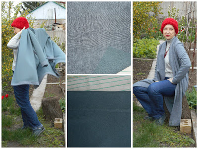 Witty, Pretty & Handy: One Unfastened Jacket for Two Grey Hues