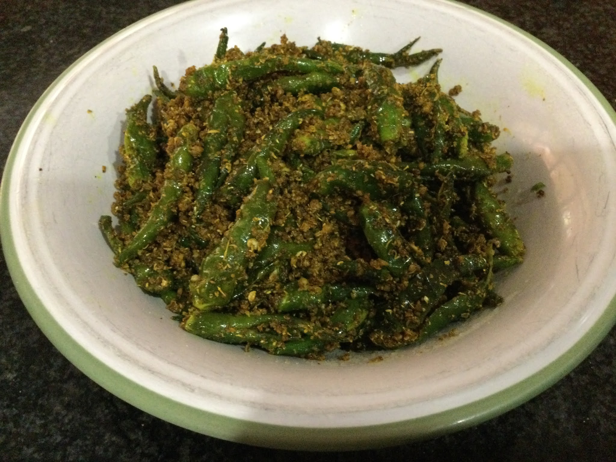 Cooking at Home: Green Chilly Pickle