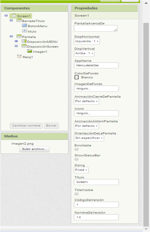 Inventor Apps: Menu Lateral en App Inventor 2