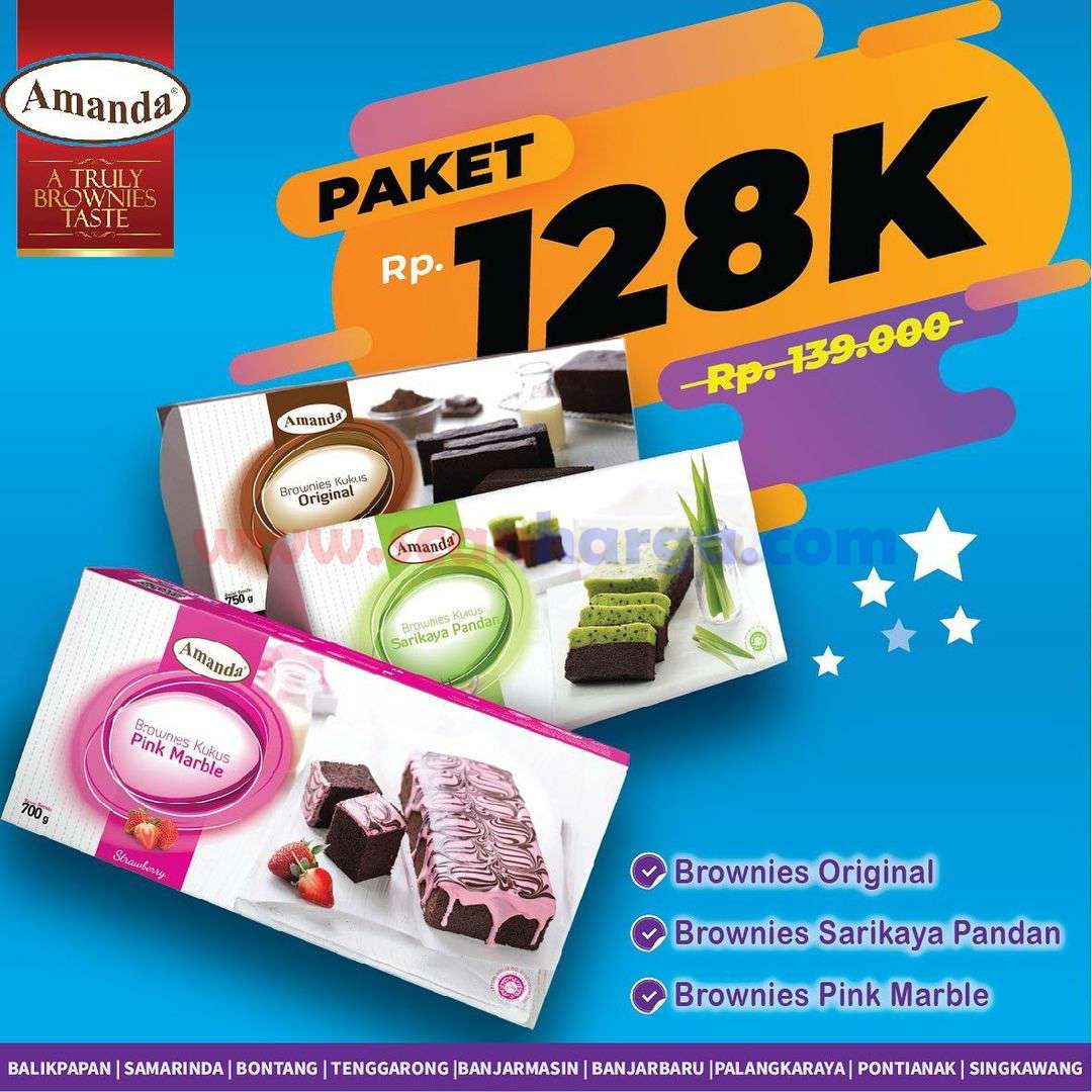 Promo AMANDA BROWNIES - Beli 3 Paket Brownies hanya Rp. 128.000 - scanharga