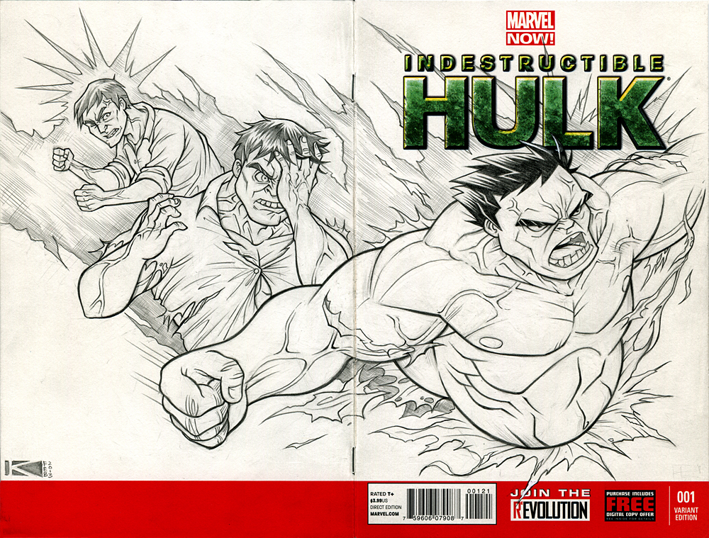 k.artoonarts: Another Hulk Cover