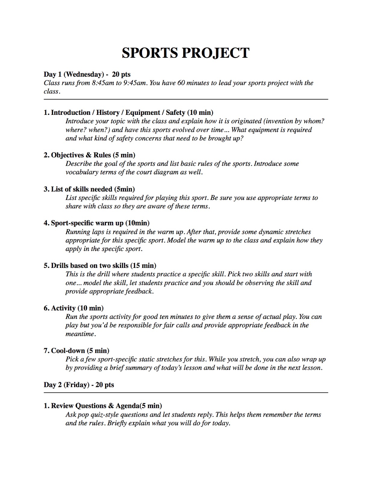 Access to Healthy Active Living 2013: Sports Project