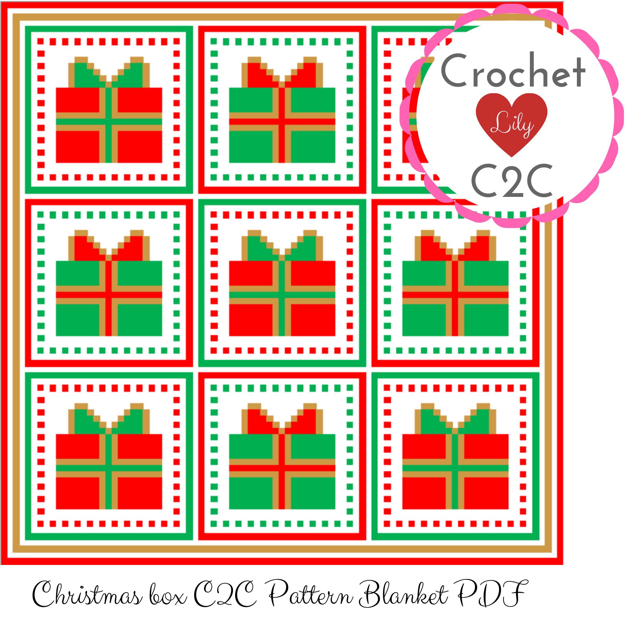 DIY Crochet Lily: [Free patterns] One of the square for Christmas C2C ...