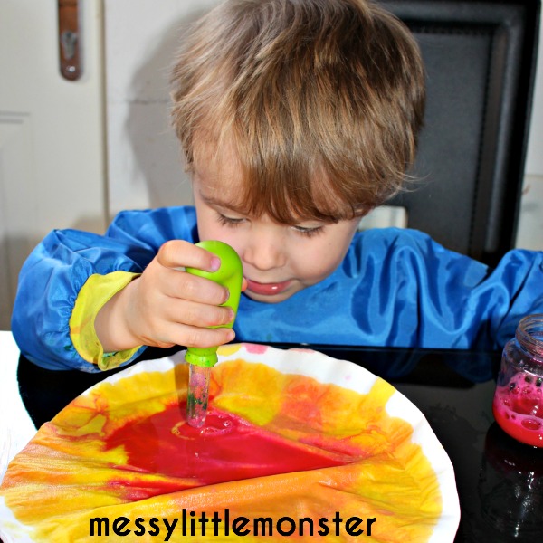 Colour Mixing Coffee Filter Art - Messy Little Monster