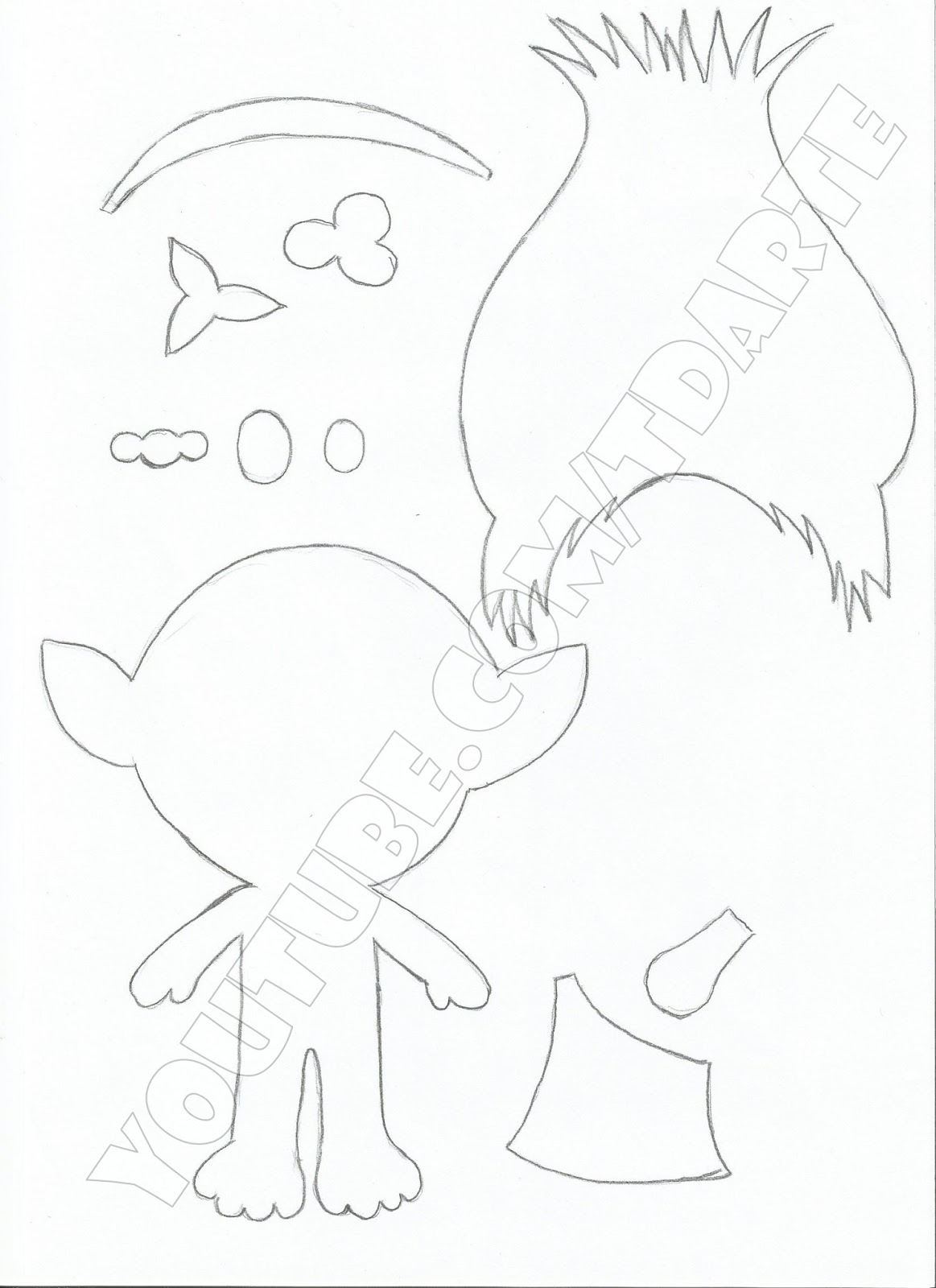 Artesanato para todos: Poppy Trolls em Eva com molde