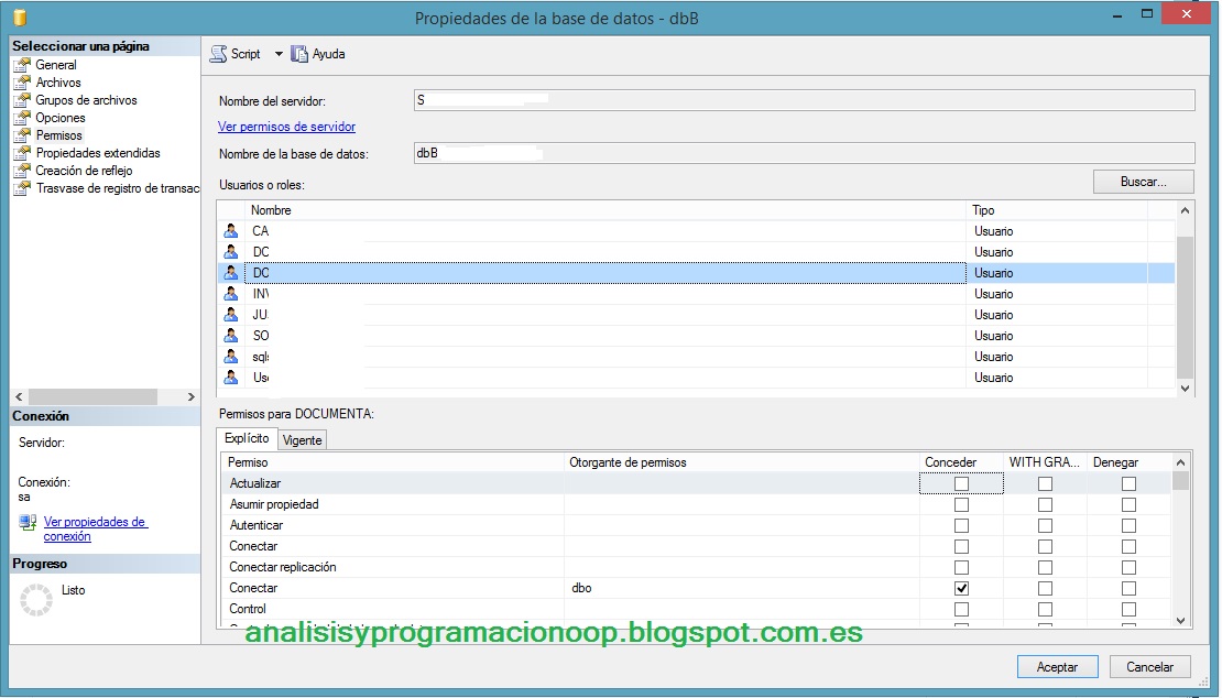 Análisis y Programación: Administración de la seguridad con SQL Server: IV Permisos de acceso a ...