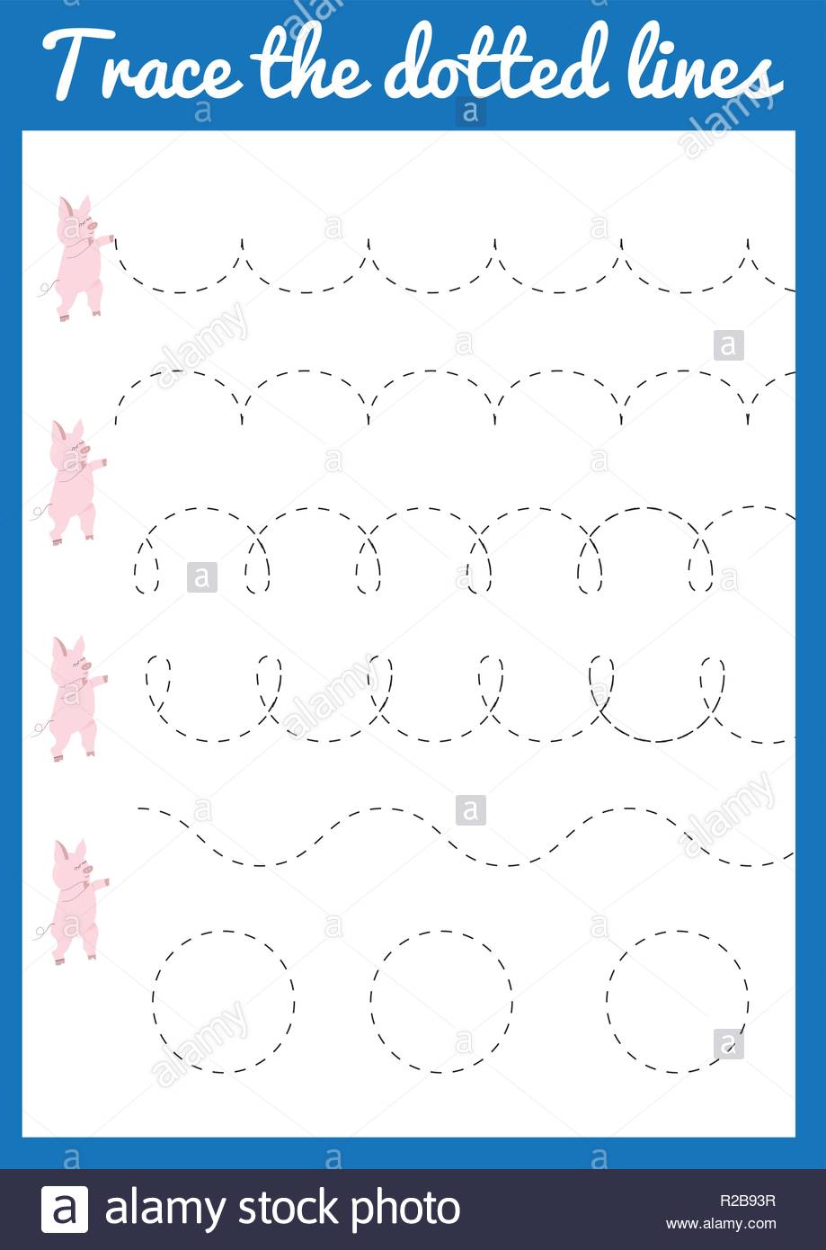 Dotted Line Practice Sheets - Collage Template