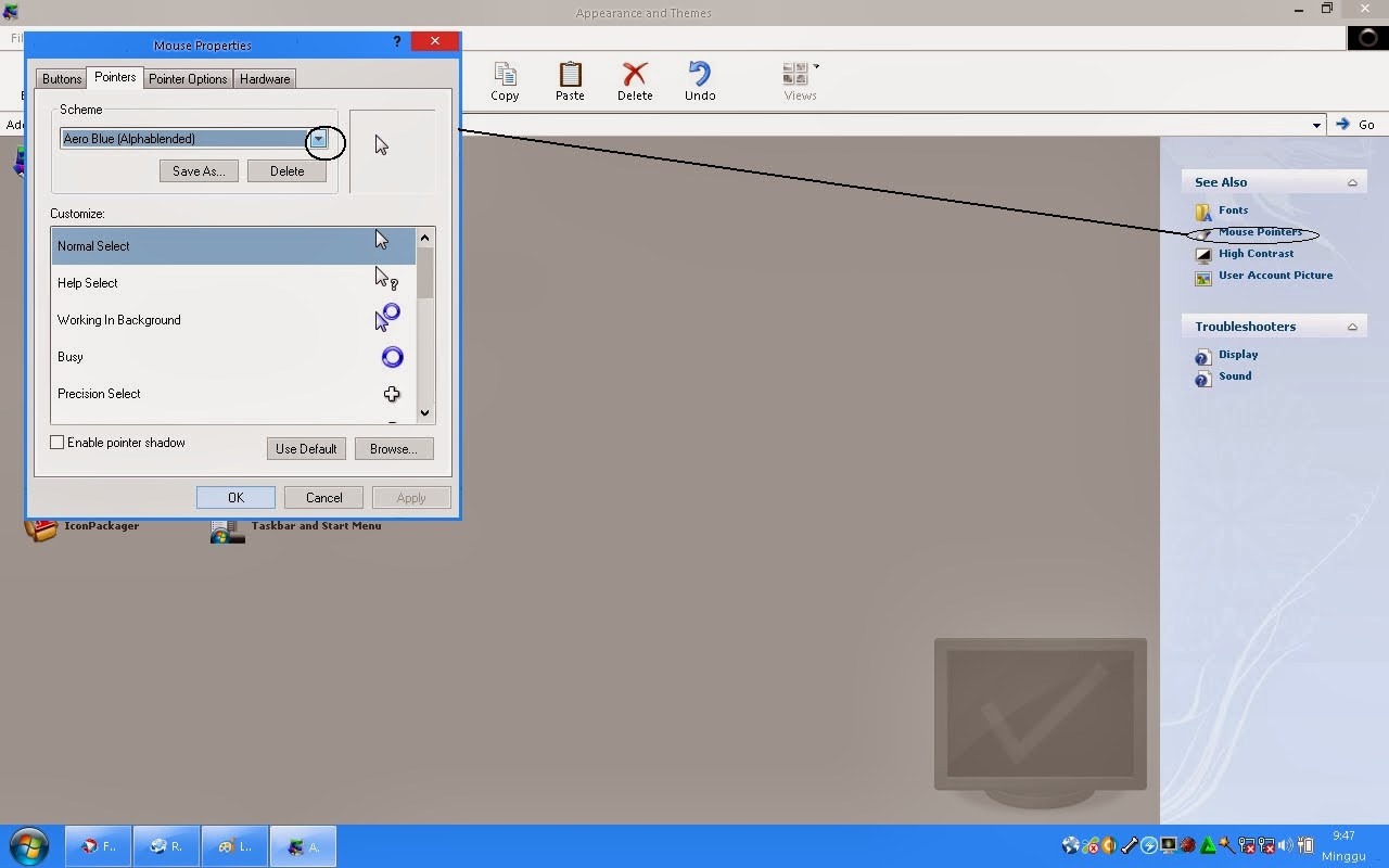 Afandi Blog: Cara Mengubah Jenis Pointer Pada Windows XP, Windows Vista ...