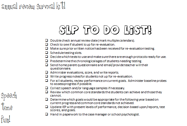 SLP Annual Review Tool Kit! - Speech Time Fun: Speech and Language ...