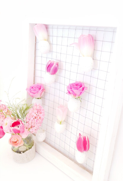 spring hanging flower display frame