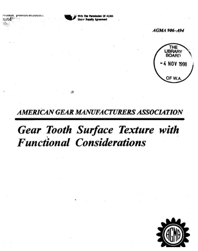 AGMA_Gear Tooth Surface Texture