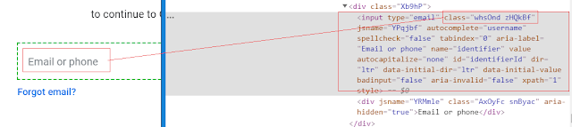 Locators for selenium | className locator example | gmail login ...