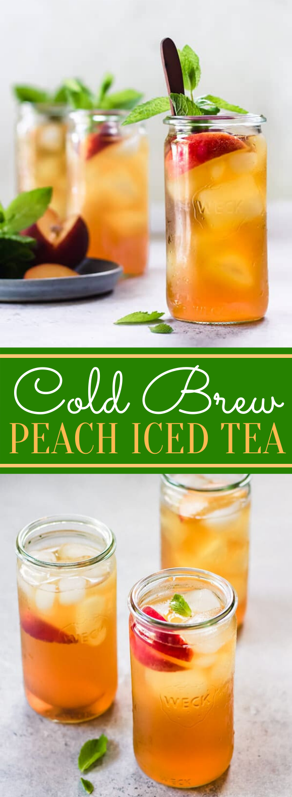 COLD BREW PEACH ICED TEA #drinks #freshdrink