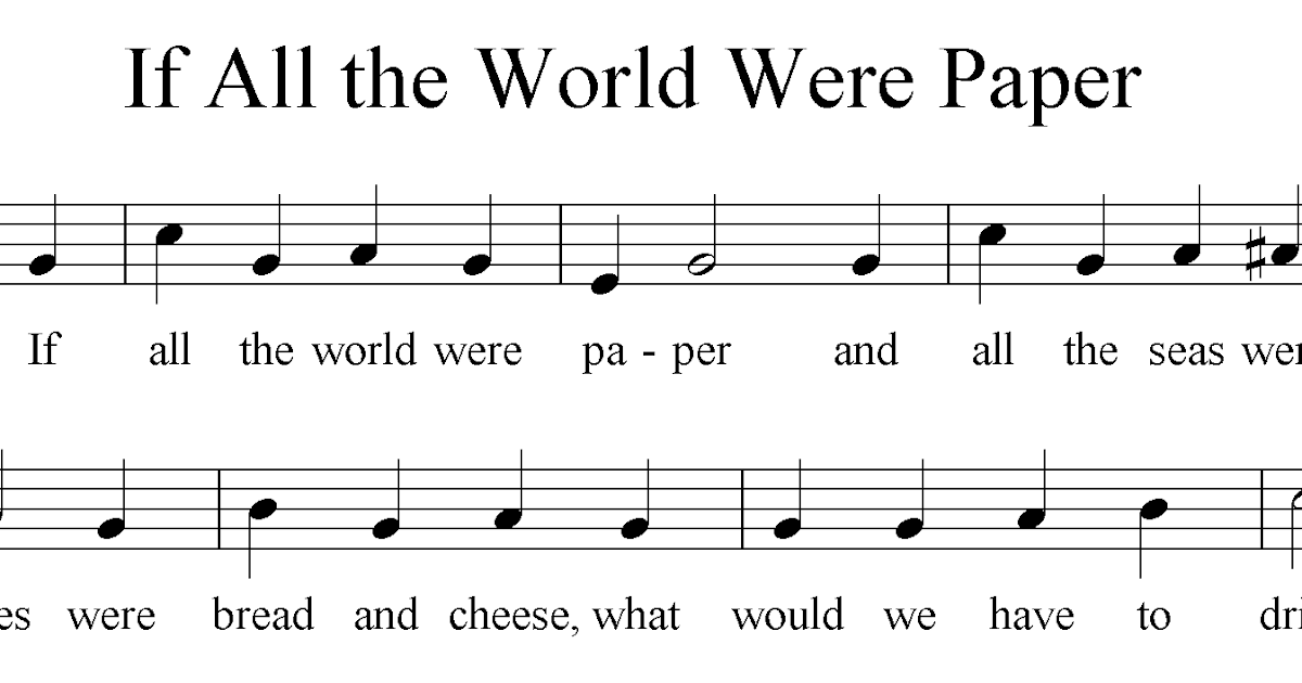 Musical Memories and Lessons Learned: If All the World Were Paper.... Musical Memories and Lessons Learned: If All the World Were Paper....