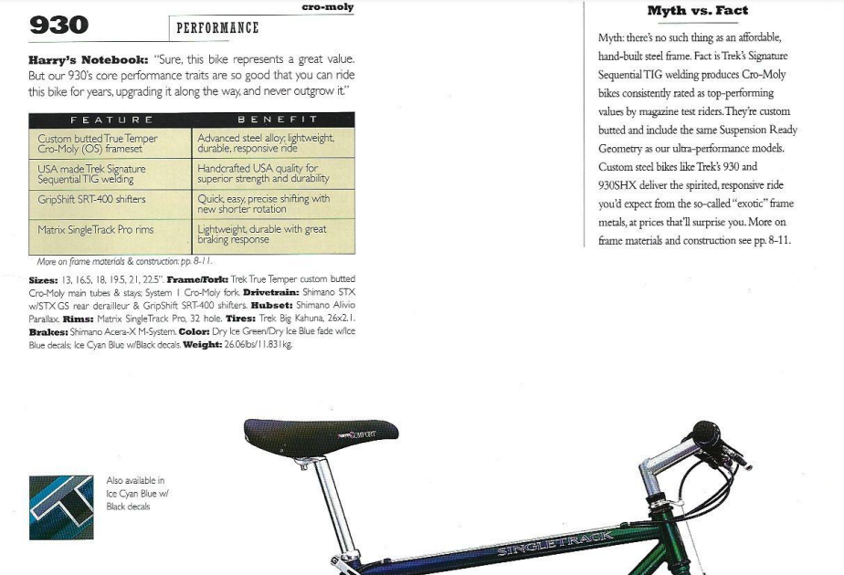 Bicycle archive: Trek Singletrack 930