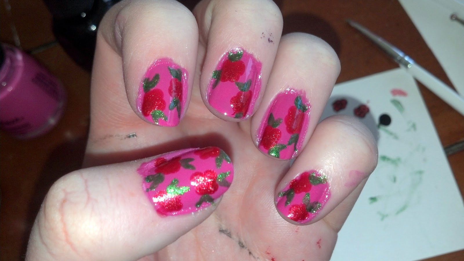 The Nail Diaries: Easy Rose Nail Art Design: Everything's Coming Up Roses!